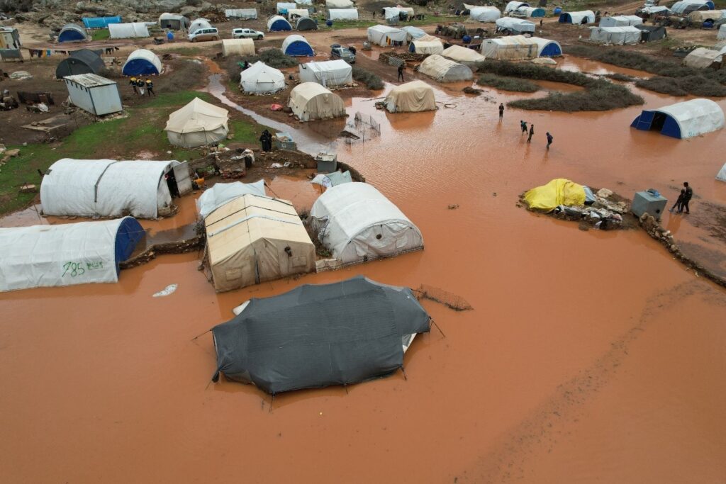 Hundreds of Syrian refugee tents have been damaged by heavy rain ...